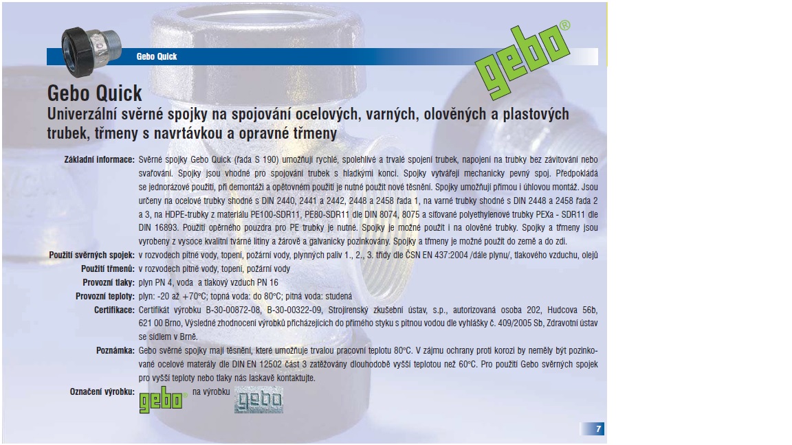 GEBO svěrná spojka s vnějším závitem QA 3/4", 24,6 - 27,3 mm